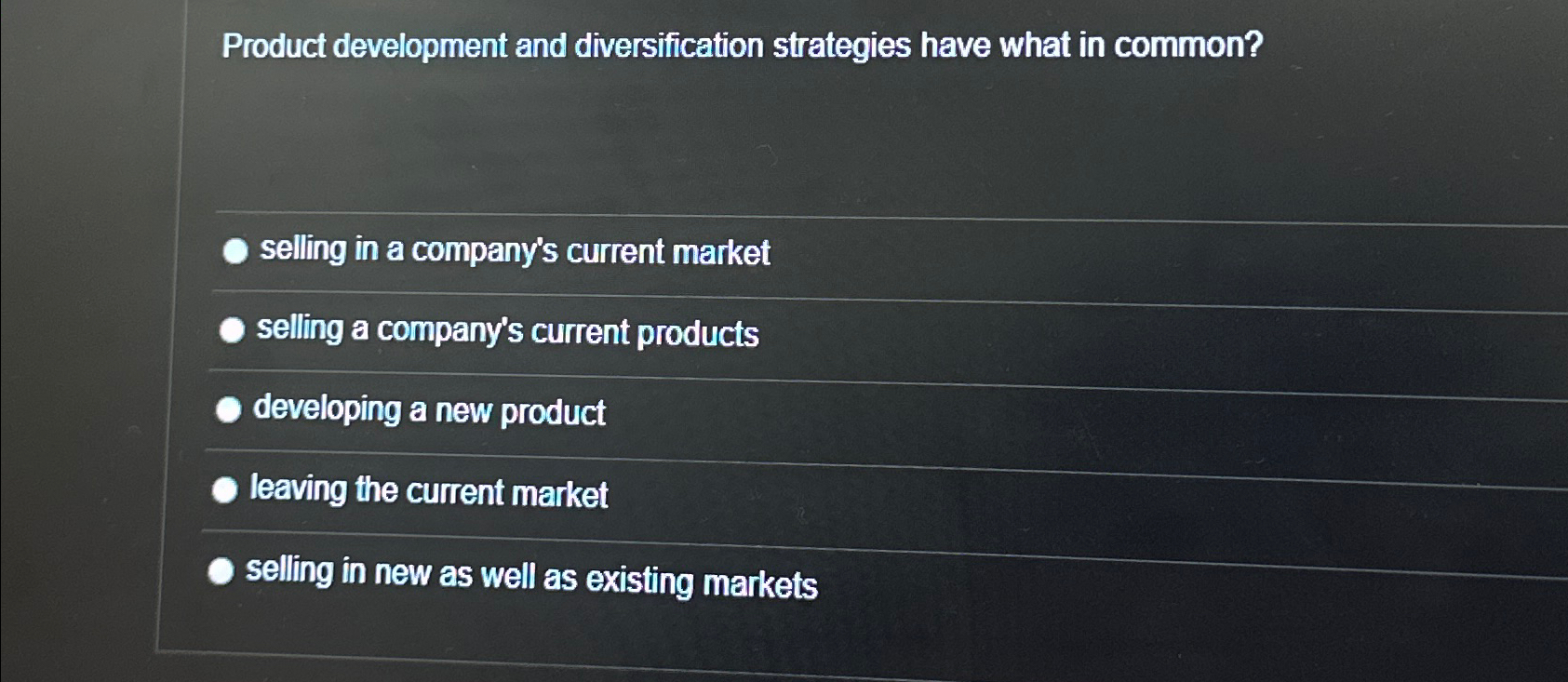 Solved Product development and diversification strategies | Chegg.com