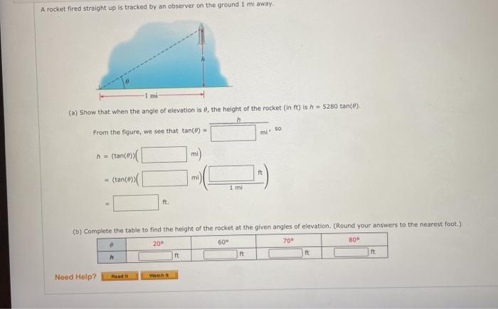 Solved A rocket fired straight up is tracked by an observer | Chegg.com