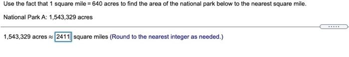 Solved Use the fact that 1 square mile = 640 acres to find | Chegg.com