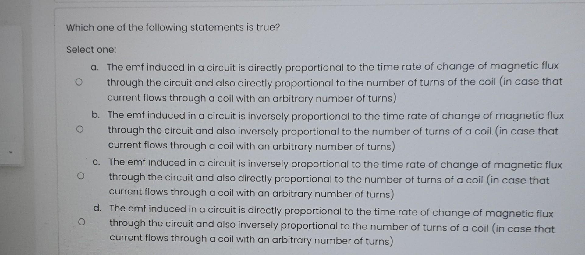 Solved Which one of the following statements is true? Select | Chegg.com