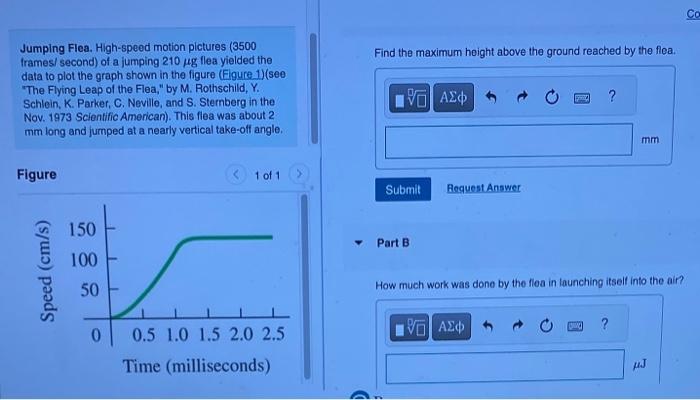 Solved Jumping Flea. High-speed motion pictures ( 3500 | Chegg.com