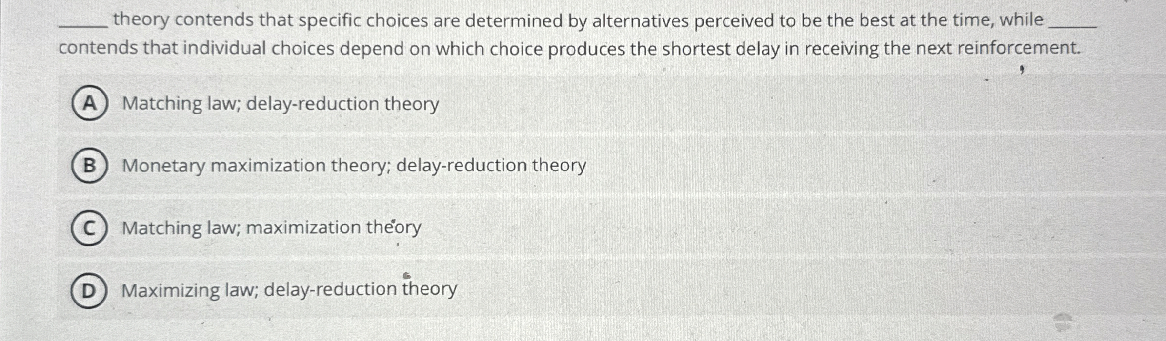 Solved theory contends that specific choices are determined | Chegg.com