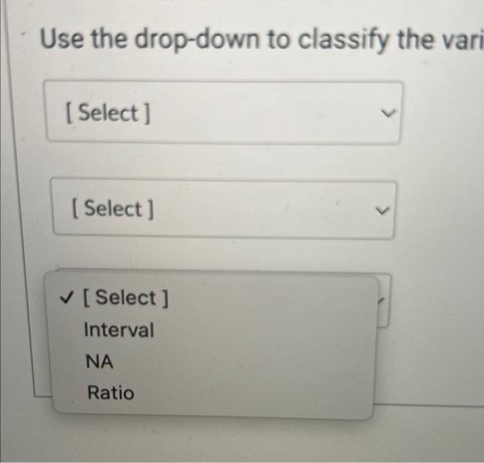 Solved Use the drop-down to classify the variable Race (e.g. | Chegg.com