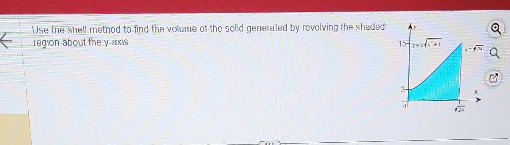 Solved Use the shell method to find the volume of the solid | Chegg.com