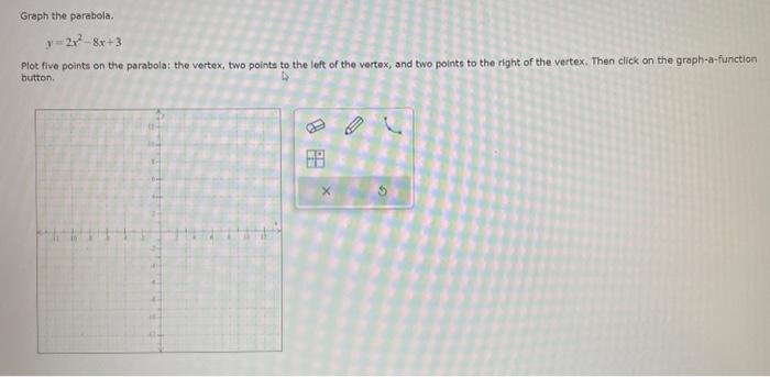 Solved Graph the parabola. y=2x2−8x+3 Plot five points on | Chegg.com