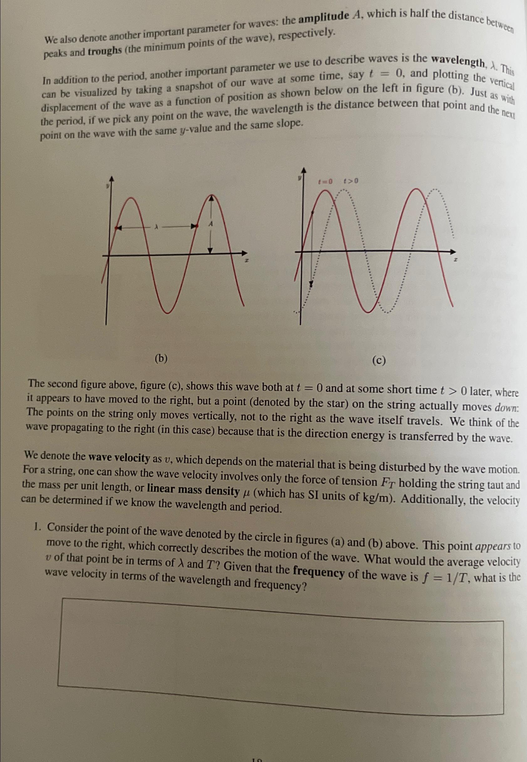 We also denote another important parameter for waves: | Chegg.com