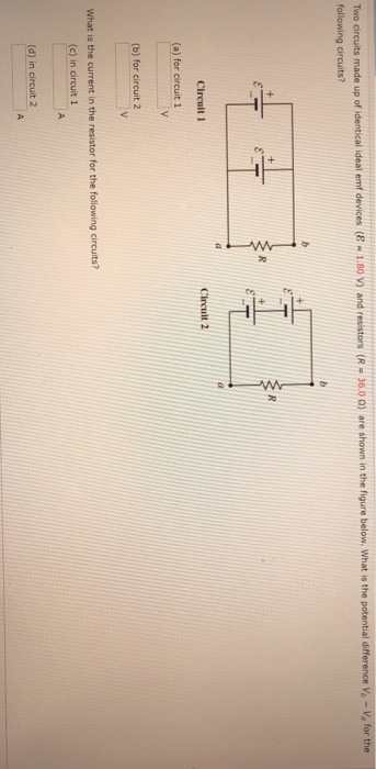 Solved Two circuits made up of identical ideal emf devices | Chegg.com