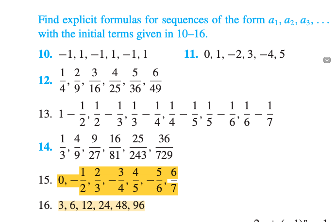 Solved PLEASE SOLVE ONLY #16) ﻿Find explicit formulas for | Chegg.com