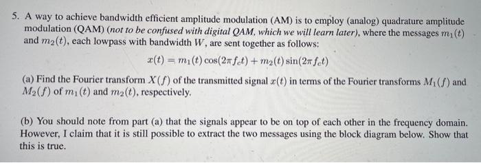 Solved 5. A way to achieve bandwidth efficient amplitude | Chegg.com