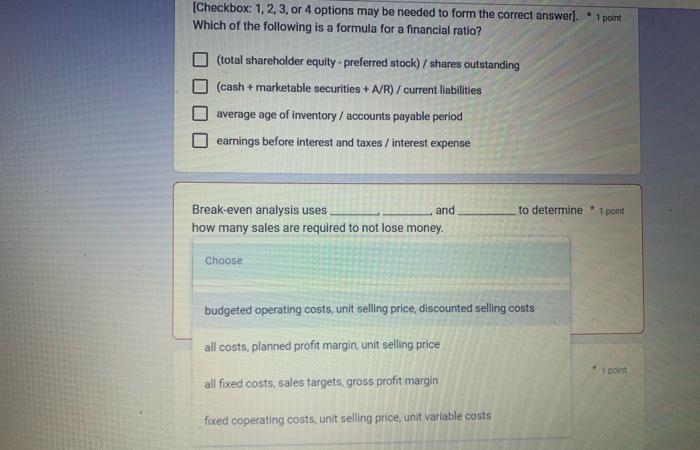 Solved [Checkbox: 1,2,3, or 4 options may be needed to form | Chegg.com