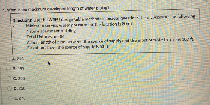 1. What is the maximum developed length of water | Chegg.com