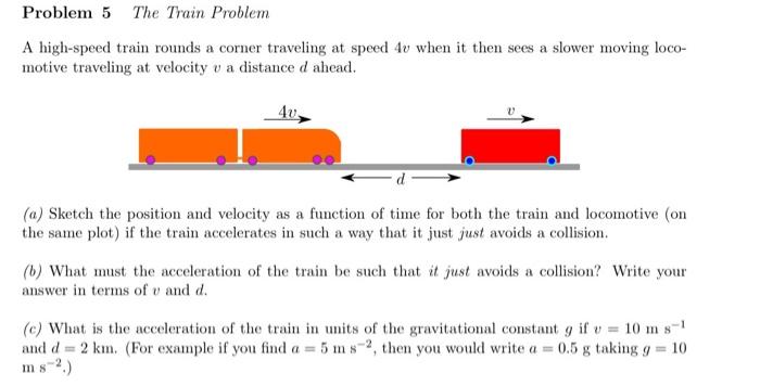 Solved Problem 5 The Train Problem A high-speed train rounds | Chegg.com