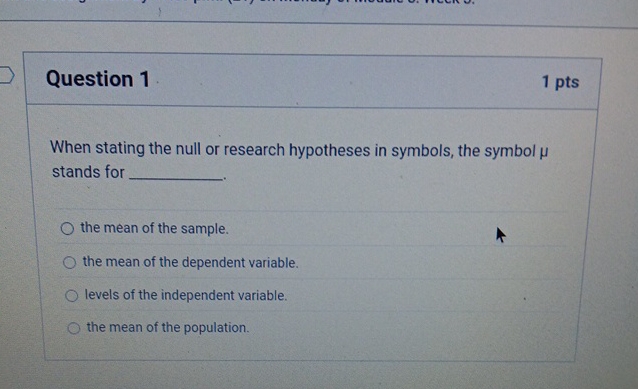 Solved Question 11 ﻿ptsWhen stating the null or research | Chegg.com