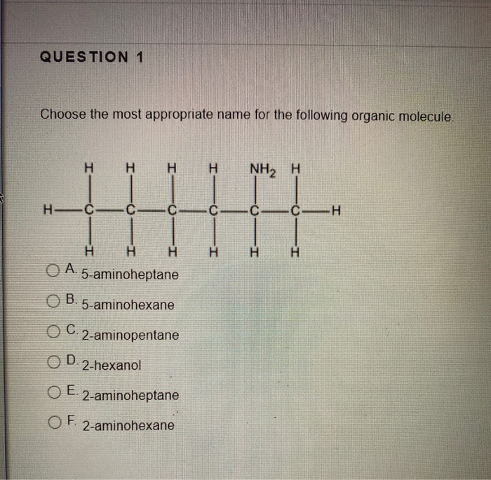 Solved QUESTION 1 Choose the most appropriate name for the | Chegg.com