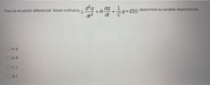 Solved for the differential equation leaner ordinary | Chegg.com