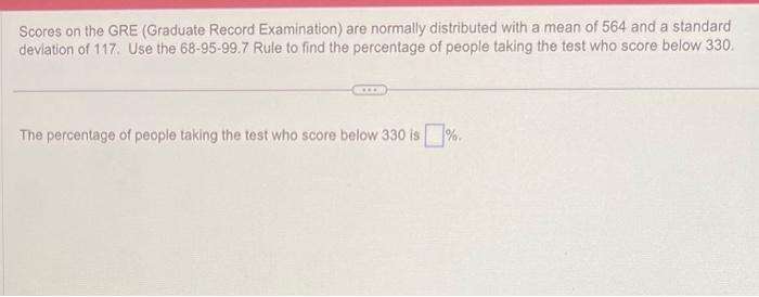 Solved Scores on the GRE (Graduate Record Examination) are | Chegg.com