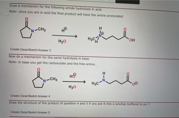 Solved Draw a mechanism for the following amide hydrolysis | Chegg.com