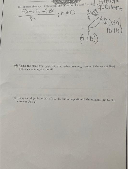 Solved The points P(4,1) and Q(x,y) are on the graph of the | Chegg.com