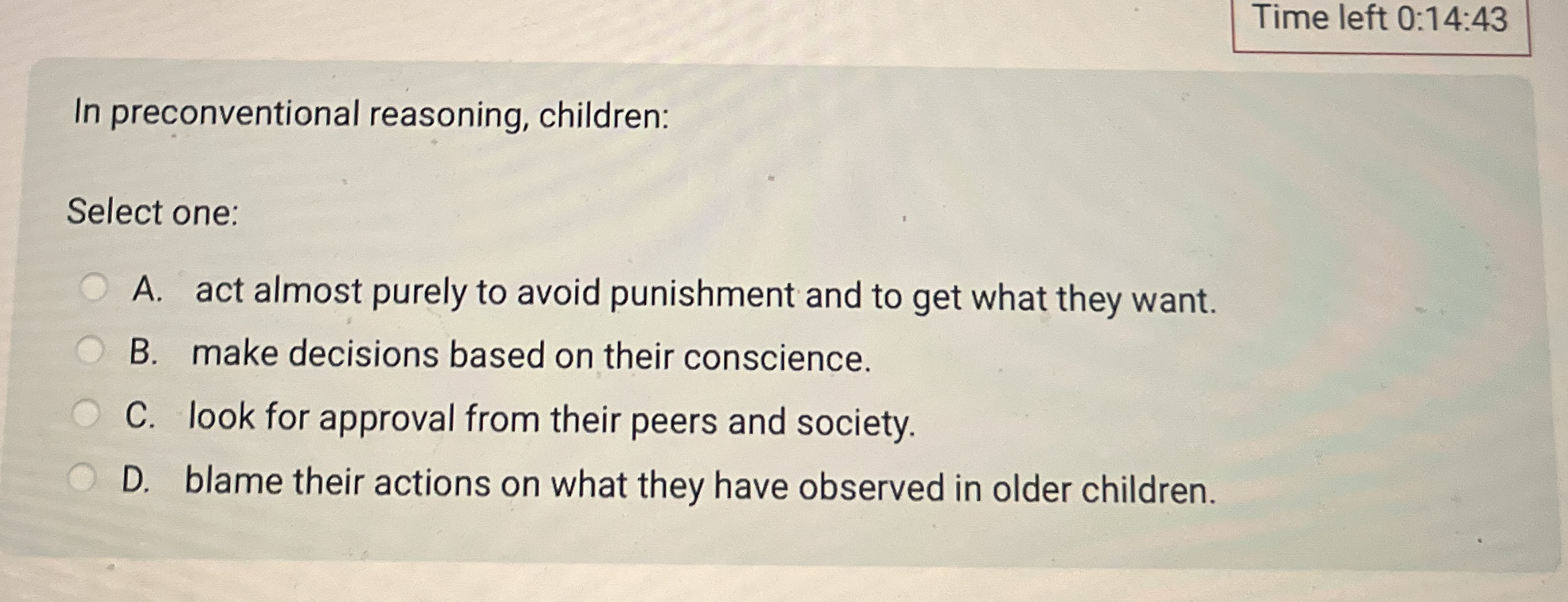 Solved Time left 0:15:23In contrast to secure attachment, | Chegg.com