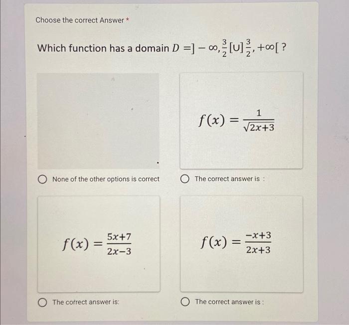 Solved Choose the correct Answer * Which function has a | Chegg.com
