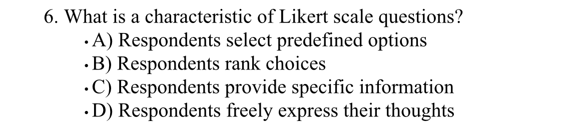 Solved What is a characteristic of Likert scale | Chegg.com