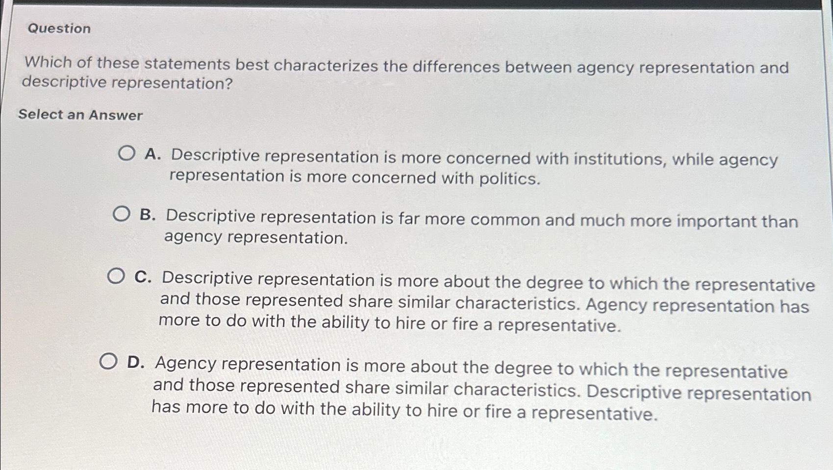 Solved QuestionWhich of these statements best characterizes | Chegg.com