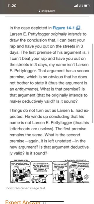 Solved 11:20 LTE chegg.com In the case depicted in Figure | Chegg.com