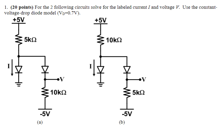 Solved (20 points) For the 2 following circuits solve for | Chegg.com Solved (20 points) For the 2 following circuits solve for | Chegg.com