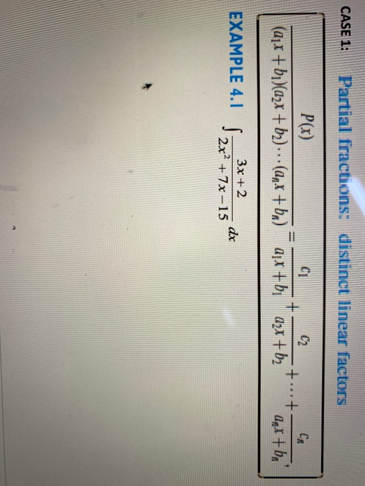 Solved CASE 1: Partial fractions distinct linear factors | Chegg.com