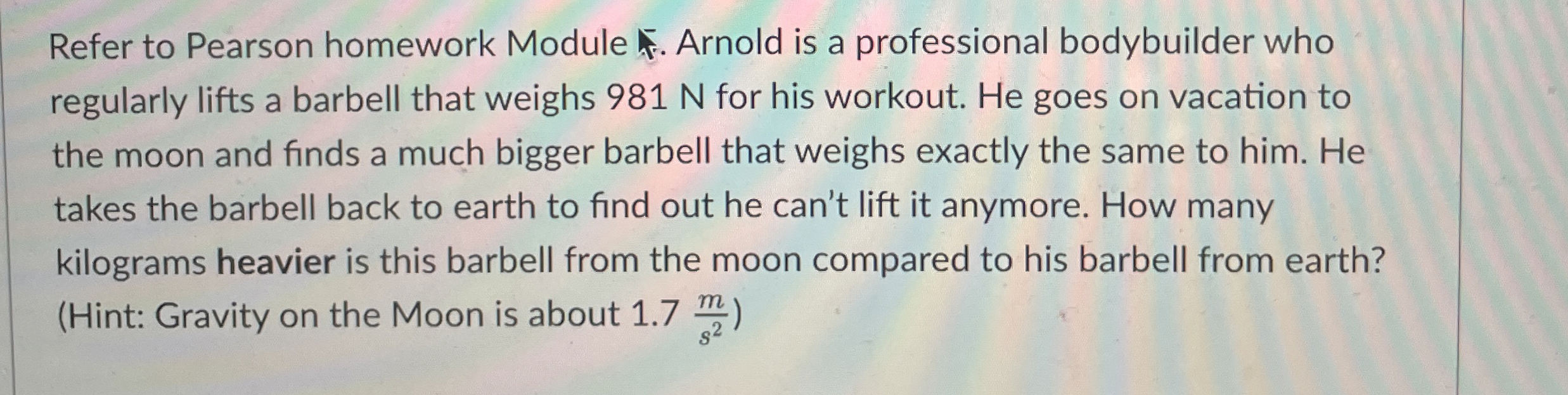 Refer to Pearson homework Module Arnold is a | Chegg.com