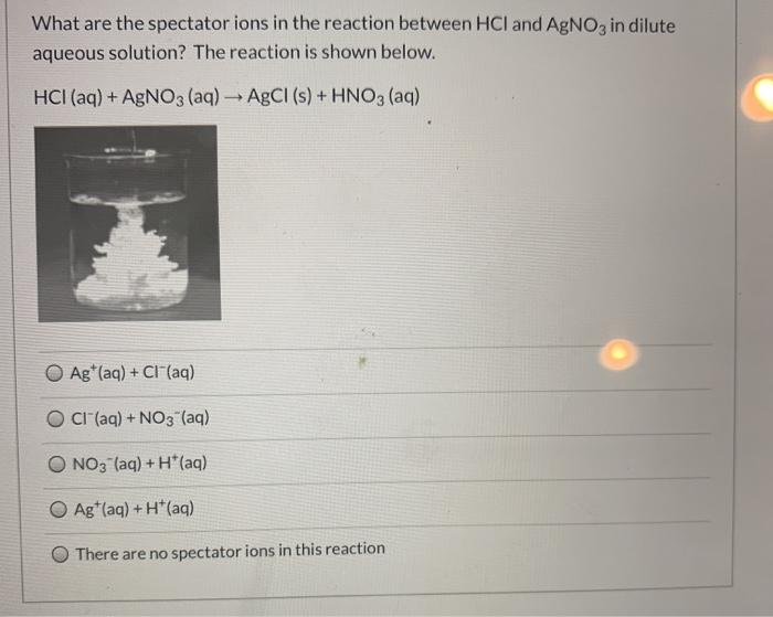 Solved What are the spectator ions in the reaction between | Chegg.com