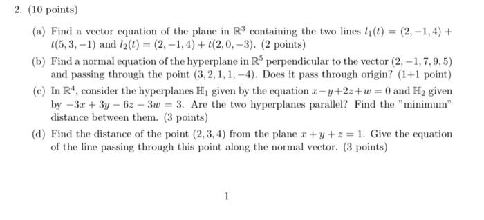 Solved (a) Find a vector equation of the plane in R3 | Chegg.com