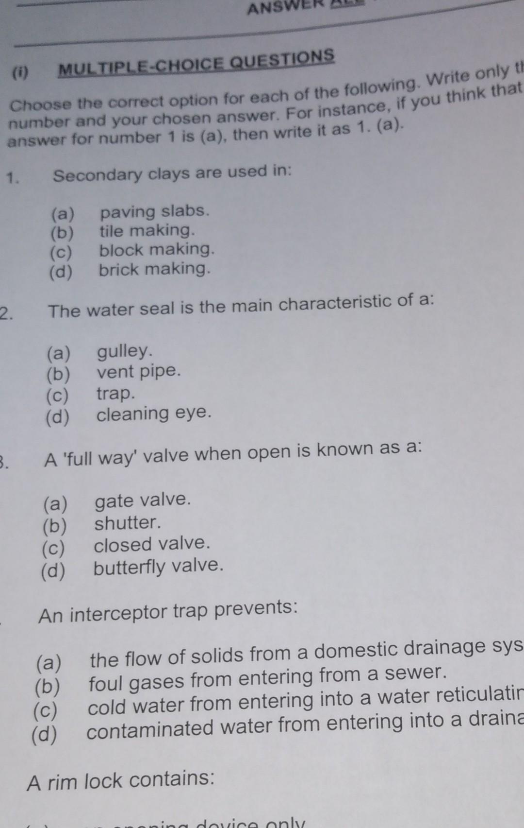 Solved (i) MULTIPLE-CHOICE QUESTIONS Choose the correct | Chegg.com