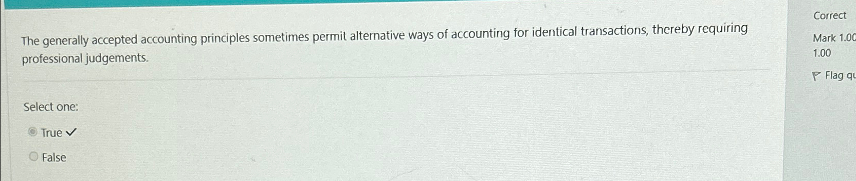 Solved The generally accepted accounting principles | Chegg.com