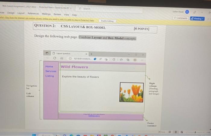 Solved Design the following web page. Combine Layout and | Chegg.com