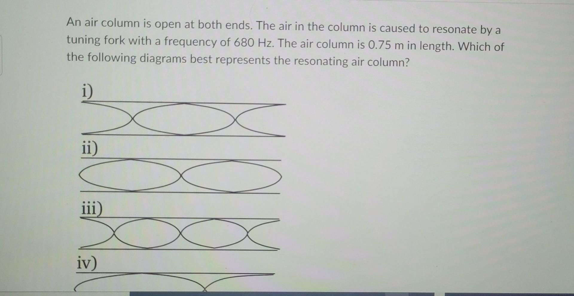 Solved An air column is open at both ends. The air in the | Chegg.com