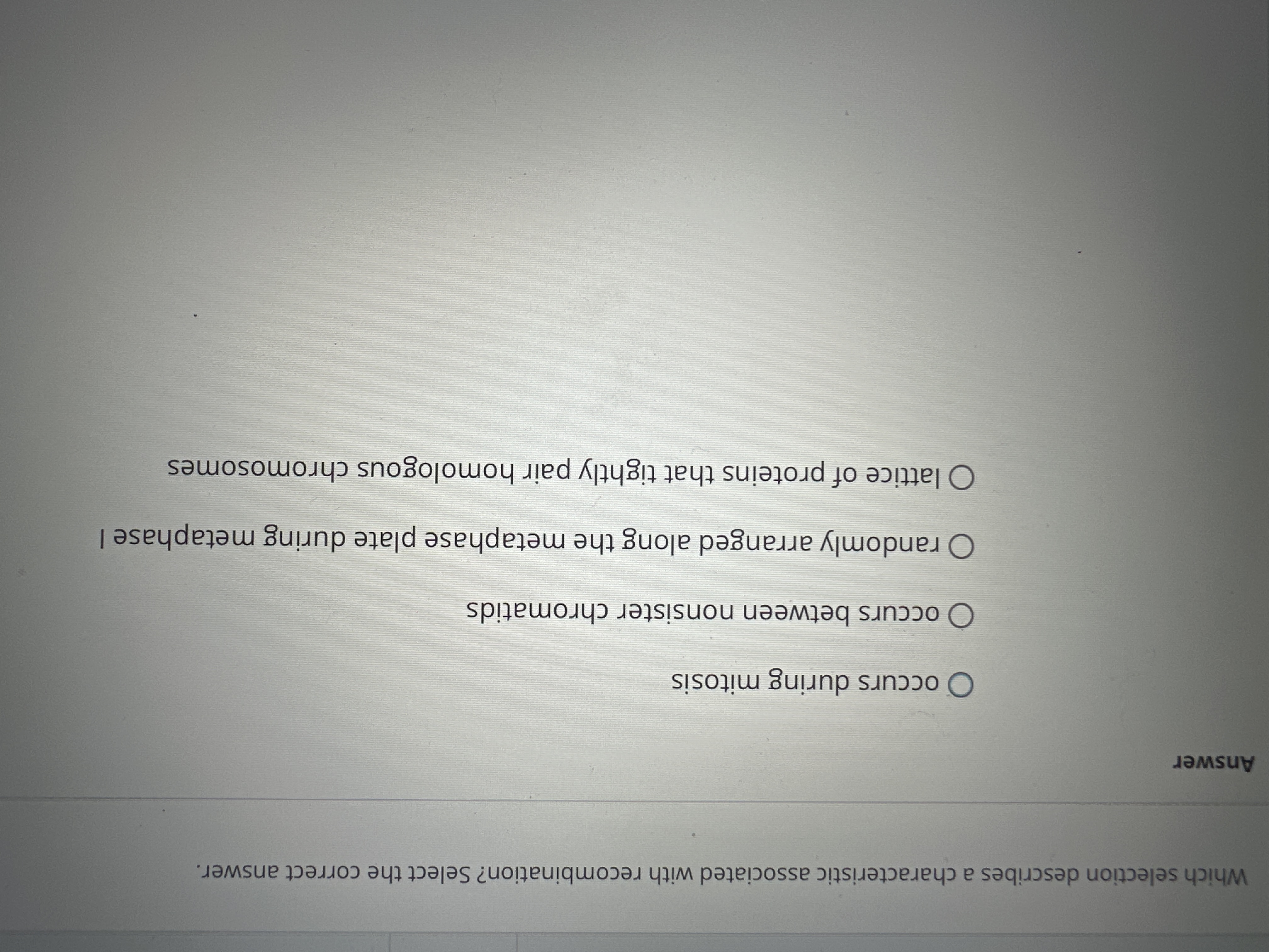 Solved Which selection describes a characteristic associated | Chegg.com