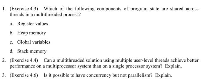 Solved 1 Exercise 43 Which Of The Following Components