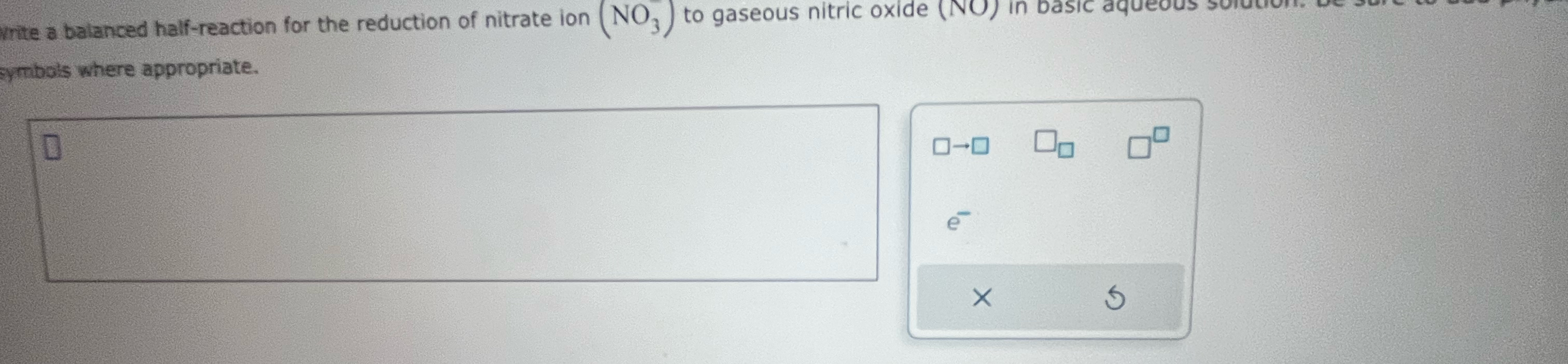 Solved write a balanced half-reaction for the reduction of | Chegg.com