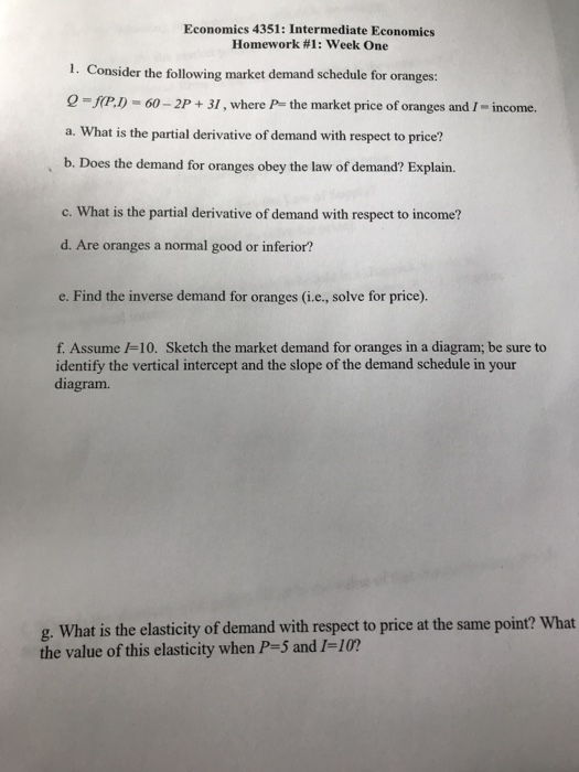Solved Economics 4351: Intermediate Economics Homework #1: | Chegg.com