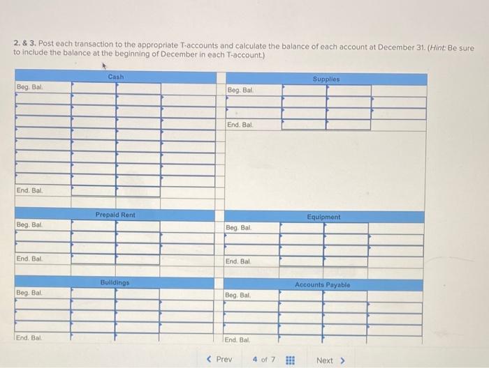 Solved post each transaction to the appropriate T accounts | Chegg.com