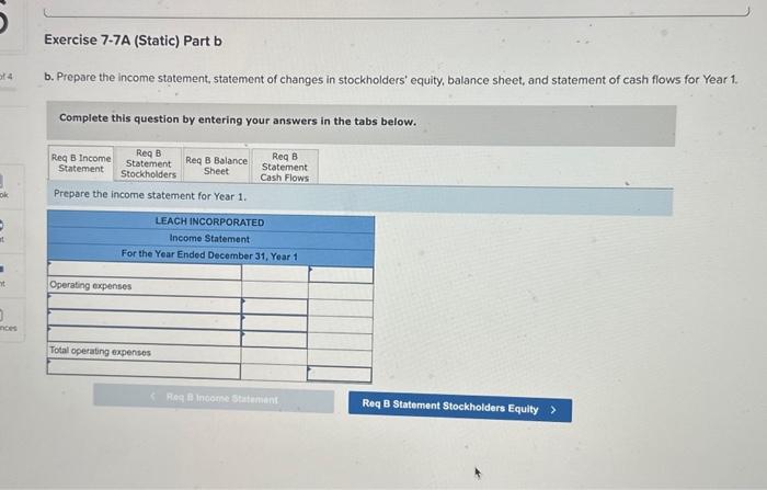 Solved Required information Exercise 7-7A (Static) Effect of | Chegg.com