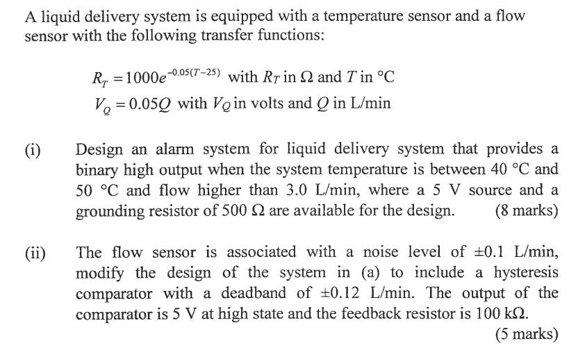 Solved A liquid delivery system is equipped with a | Chegg.com