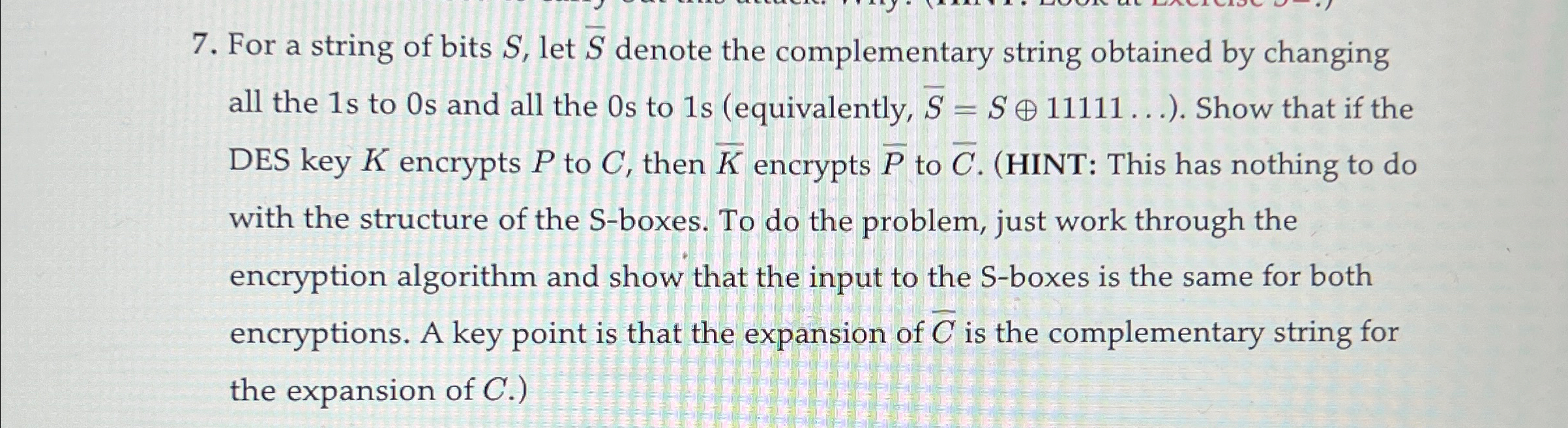 Solved For a string of bits S, ﻿let ?bar (S) ﻿denote the | Chegg.com