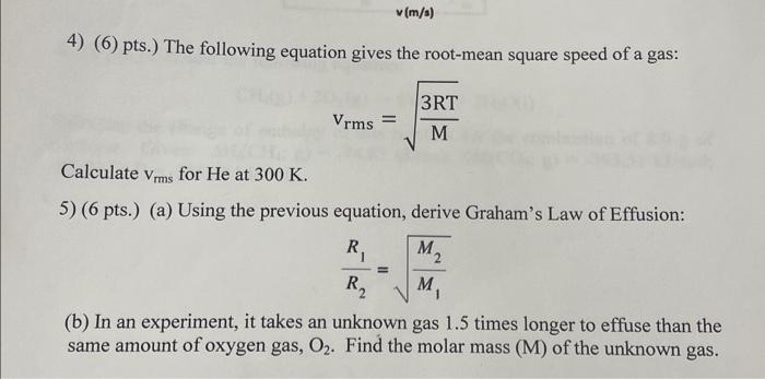 Solved 4) (6) pts.) The following equation gives the | Chegg.com