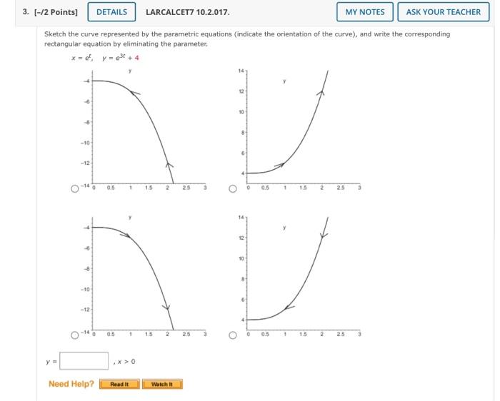 Solved Sketch The Curve Represented By The Parametric