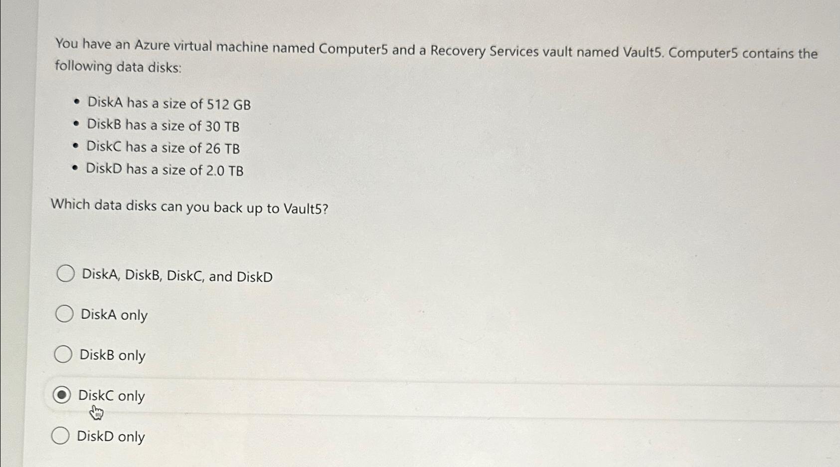 Solved You have an Azure virtual machine named Computer 5 | Chegg.com