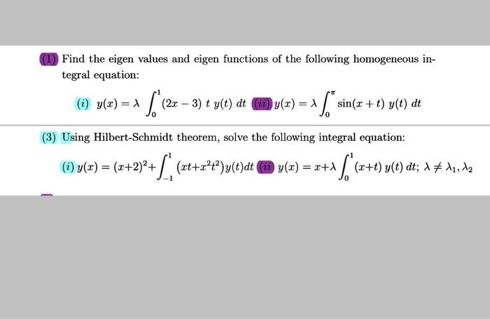 Solved Find the eigen values and eigen functions of the | Chegg.com