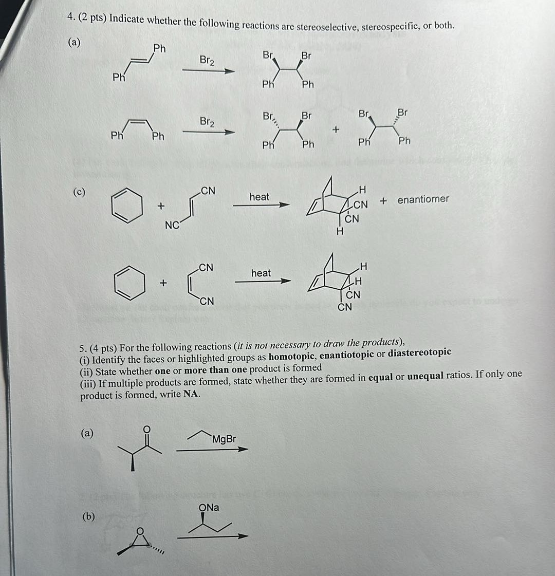Solved (2 ﻿pts) ﻿Indicate whether the following reactions | Chegg.com