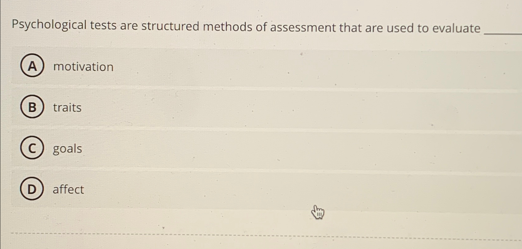 Solved Psychological tests are structured methods of | Chegg.com
